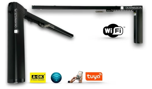 Karnisz elektryczny AOK AM75 RF + WiFi CZARNY